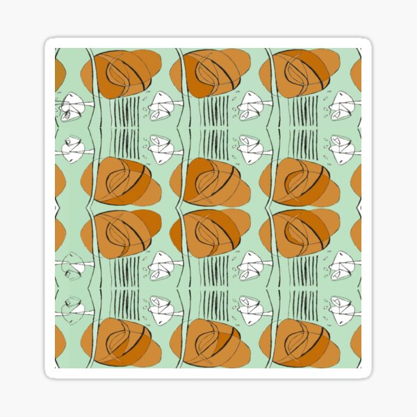 "Charles Rennie Mackintosh rose, orange, green, white" Sticker for Sale ...