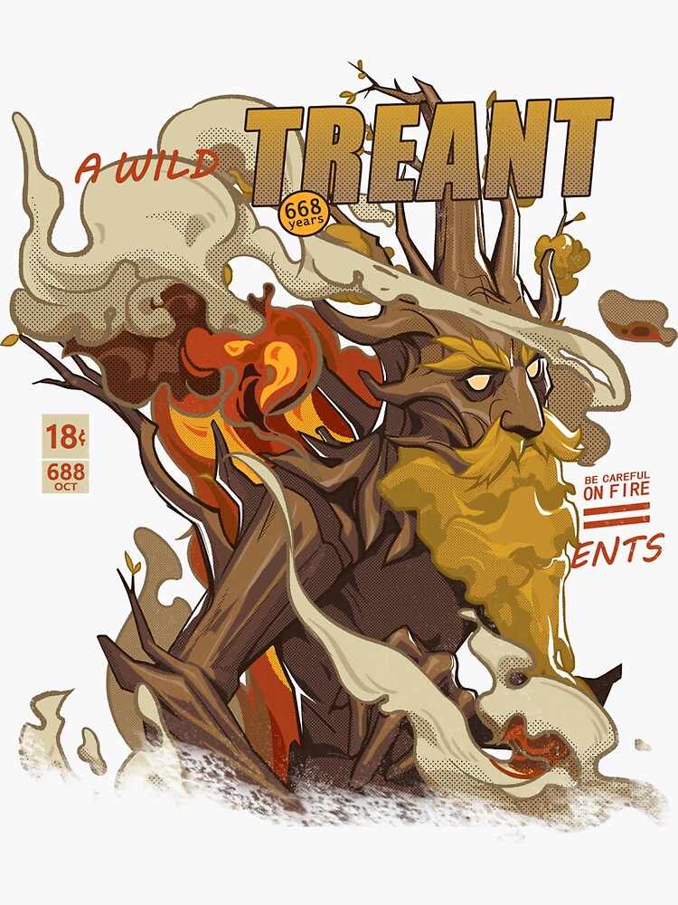 "Ents on fire" Sticker for Sale by JIMTEE | Redbubble