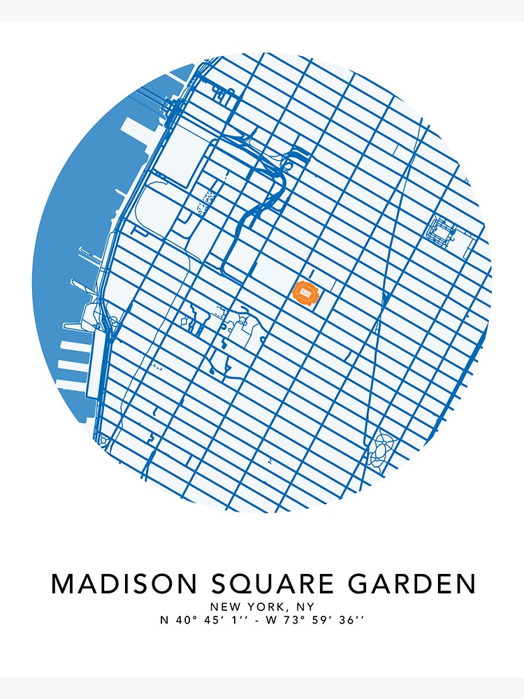 "Madison Square Garden Map New York Minimal" Sticker for Sale by ...