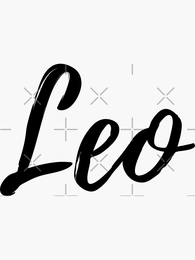 "Leo Calligraphy Black Text" Sticker for Sale by DesignLiterally ...