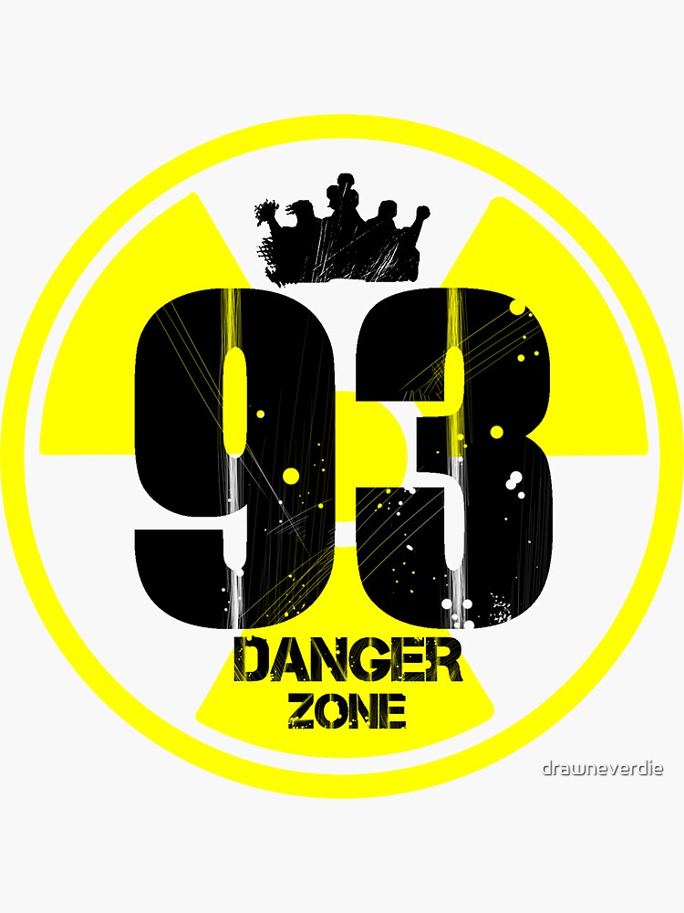 "93 danger zone" Sticker by drawneverdie | Redbubble