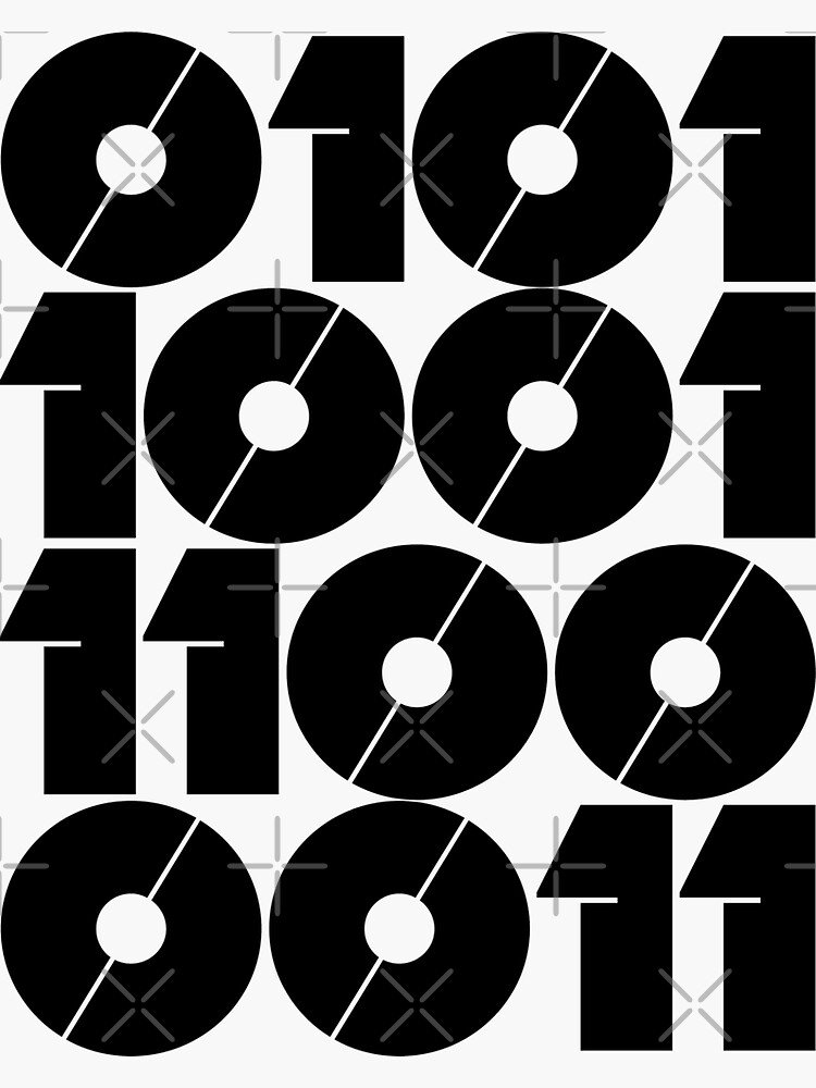 "0101 Binary Code" Sticker by tshirtsandme | Redbubble