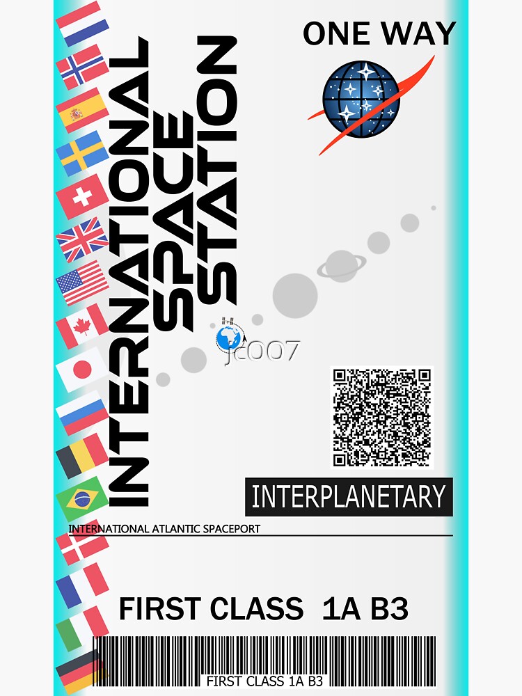 "International Space Station / ISS ticket" Sticker for Sale by jc007 ...