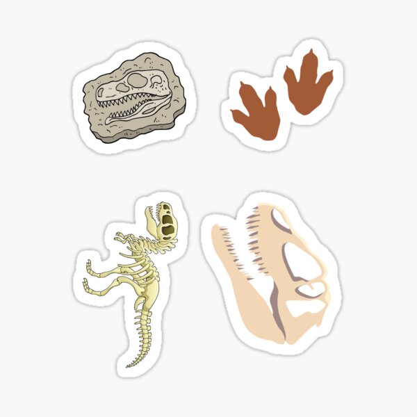 "dinosaur fossil sticker pack and pattern" Sticker for Sale by ...