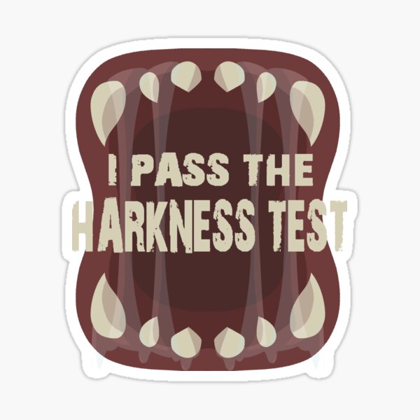 ""I Pass the Harkness Test" Design" Sticker by Parasol-Mouse | Redbubble