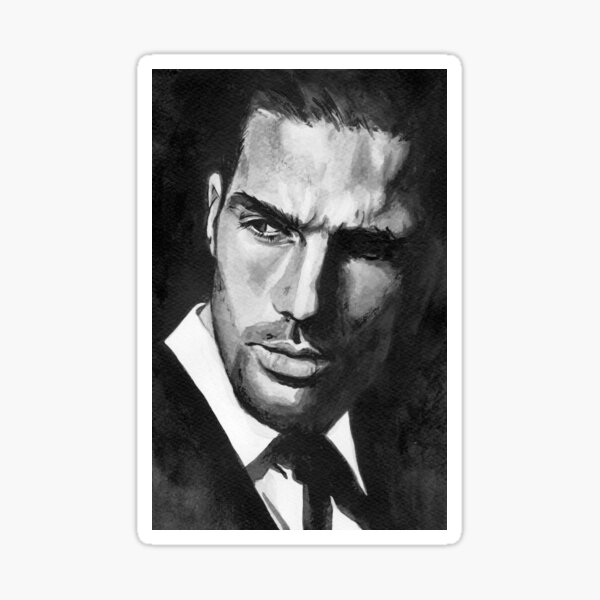 "Black and white man" Sticker for Sale by NahlaBear | Redbubble