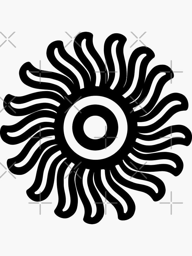 Pegatina «Símbolo del sol tribal azteca» de boneytoes | Redbubble