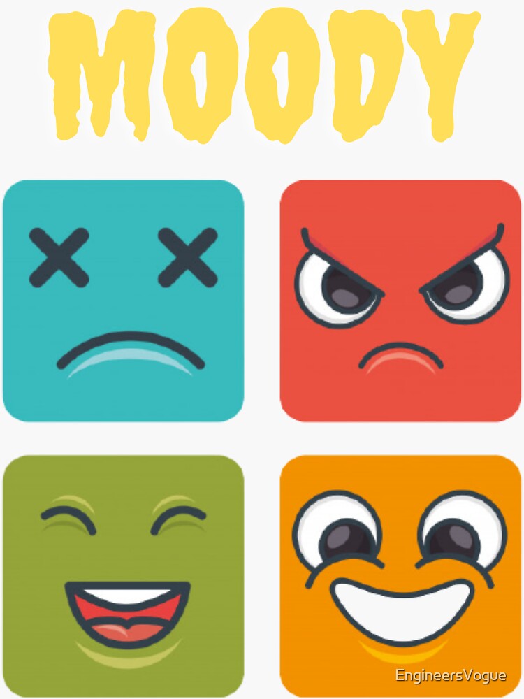 "Moody Faces" Sticker for Sale by EngineersVogue | Redbubble