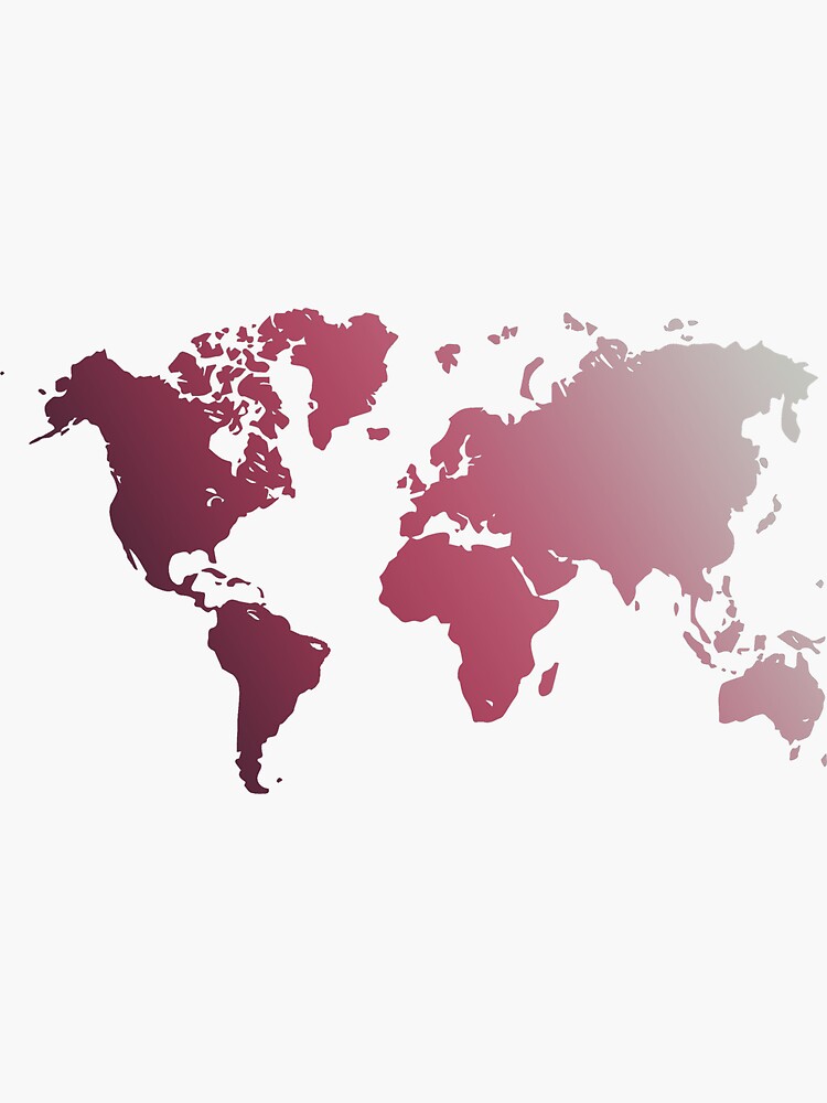 "Red World Map: Travel Themed, Ombre, Faded Earth" Sticker by ...