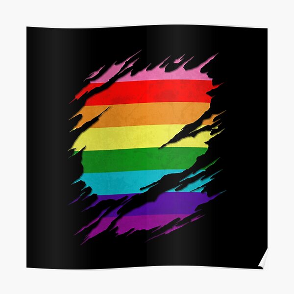 Original Gilbert Baker Lgbtq Gay Pride Flag Ripped Reveal Poster For