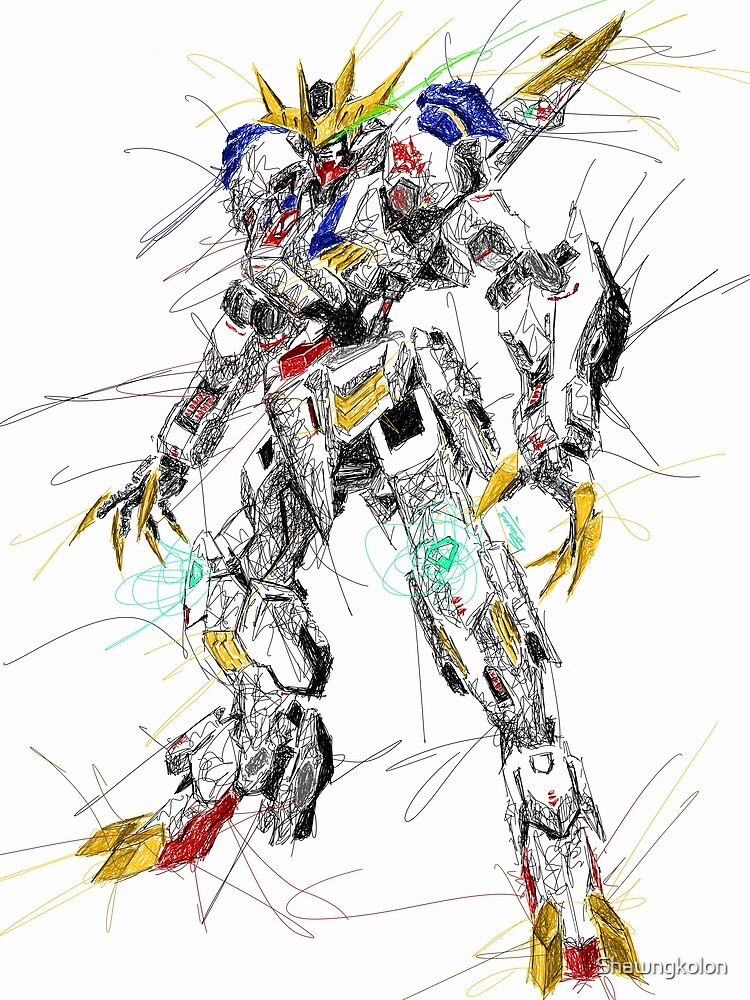 "Gundam Barbatos Lupus Rex scribble" Poster for Sale by Shawngkolon ...