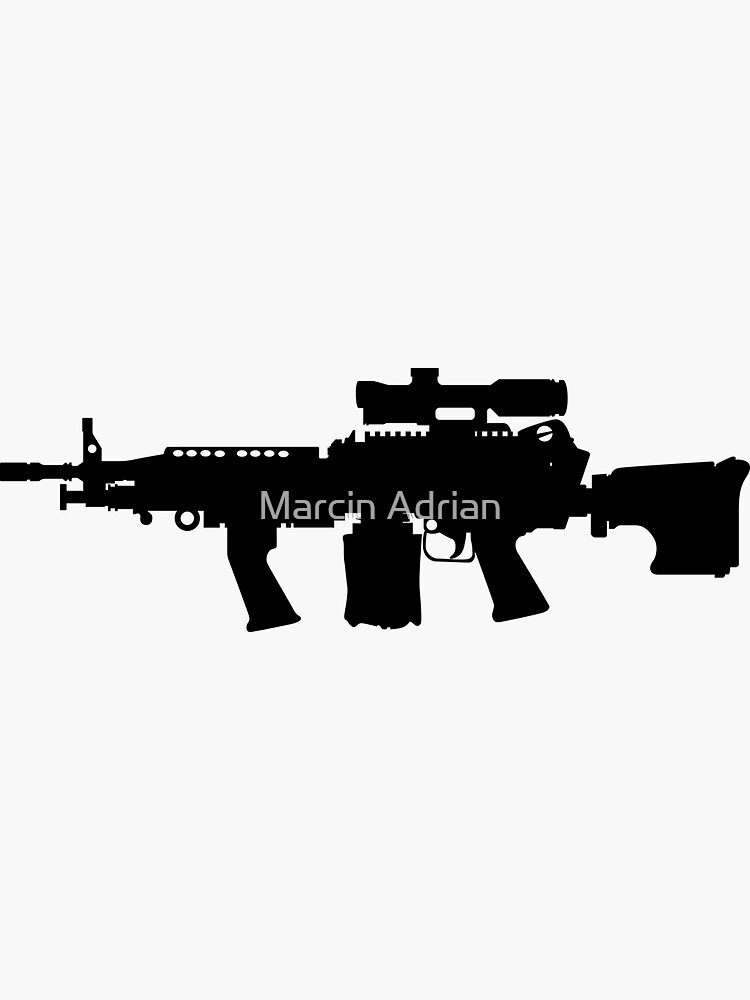 Sticker « M249 LMG, M249 SAW Squad Arme automatique États-Unis Armée ...