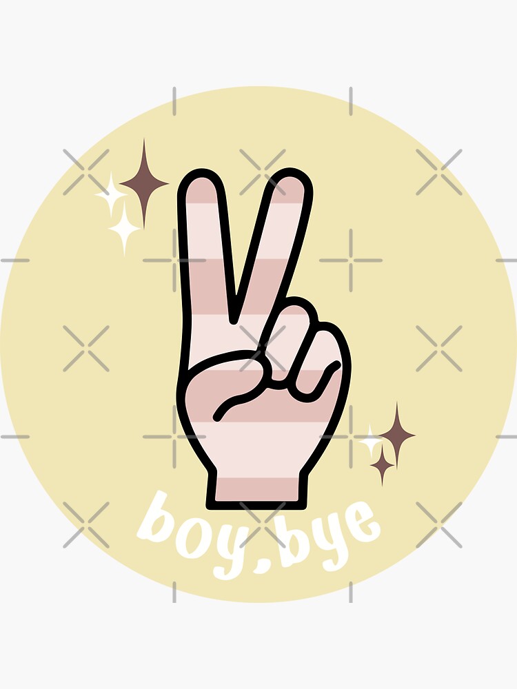 "Cute "boy,bye" peace sticker" Sticker for Sale by applebun | Redbubble