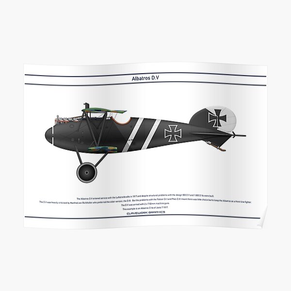 "Albatros D.V Jasta 7 - 1" Poster by Claveworks | Redbubble