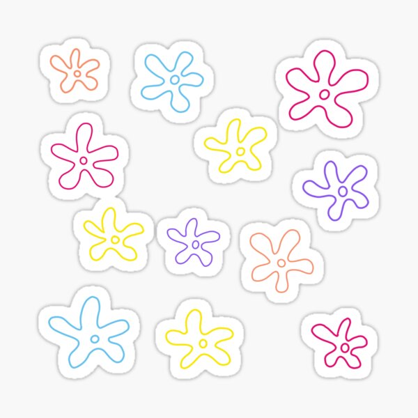 "SpongeBob Flowers" Sticker by makenav7 | Redbubble