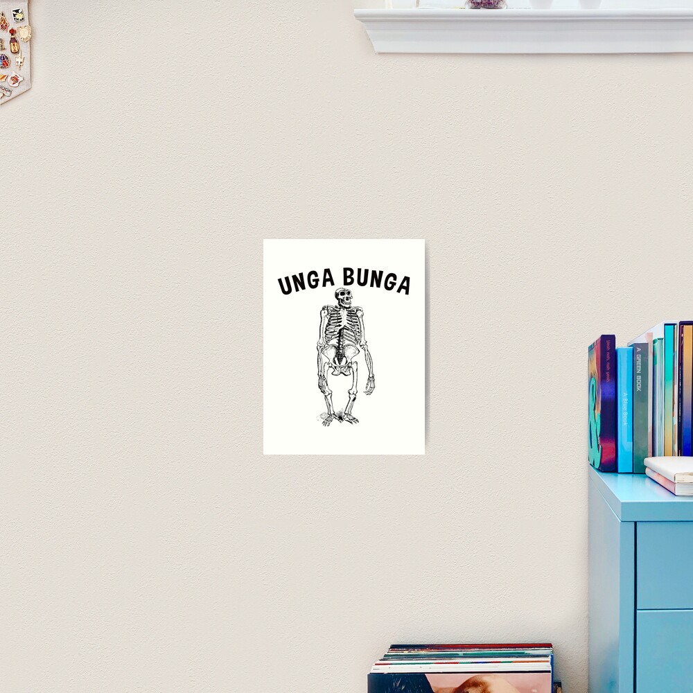 "Unga bunga caveman neanderthal skeleton meme" Art Print by Captain ...