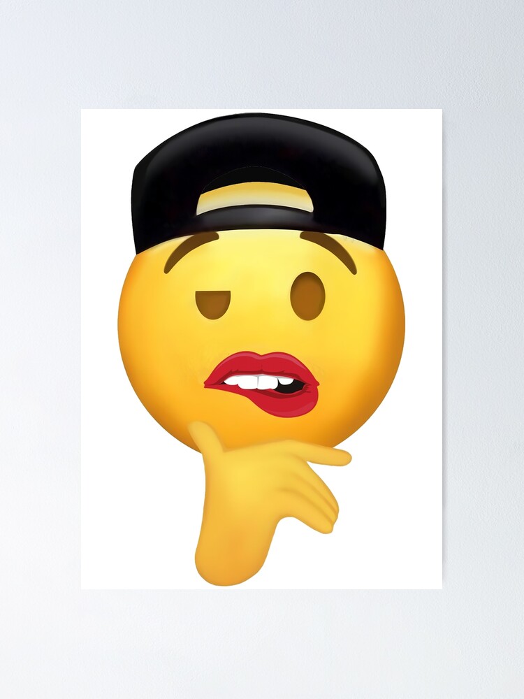 Póster «Morder el labio Emoji Fuckboy Meme» de fomodesigns | Redbubble