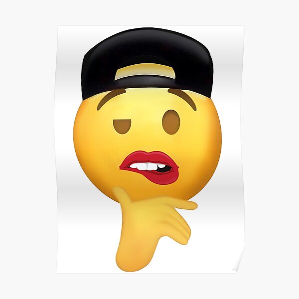 Póster «Morder el labio Emoji Fuckboy Meme» de fomodesigns | Redbubble
