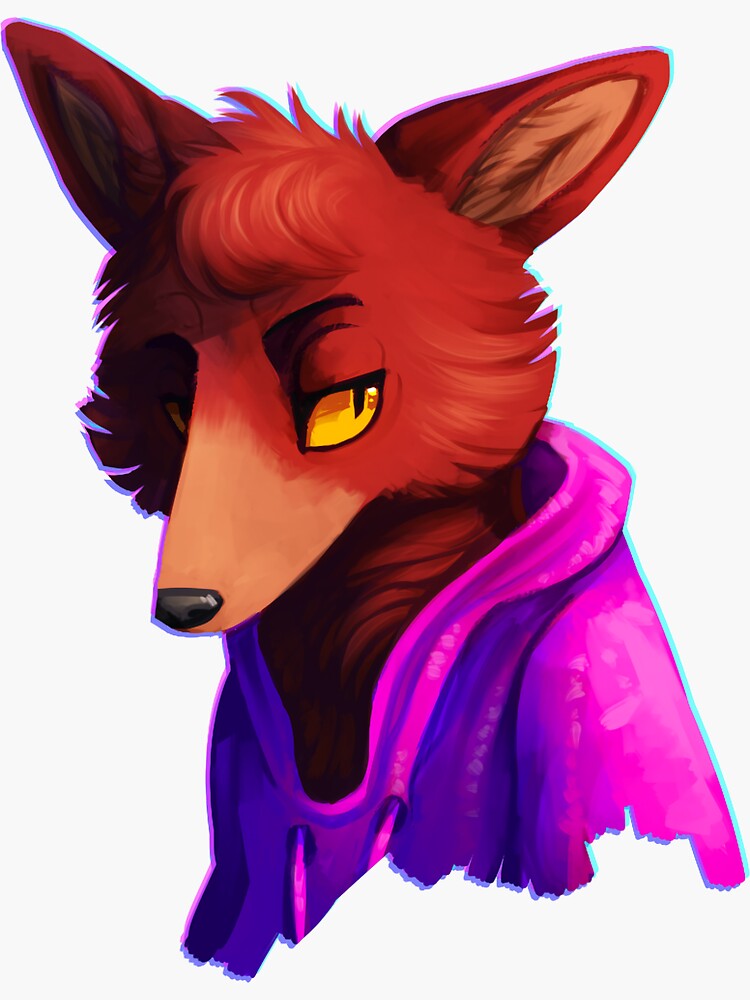 "Retro Purple/Blue Pyro Fox" Sticker for Sale by zfox | Redbubble