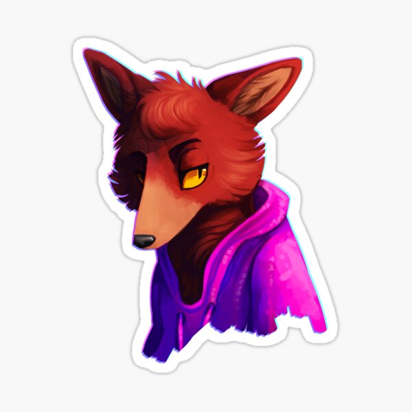 "Retro Purple/Blue Pyro Fox" Sticker for Sale by zfox | Redbubble