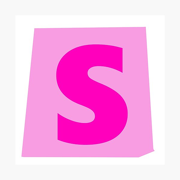 "Pink On Pink Magazine Cutout Letter S" Photographic Print for Sale by ...