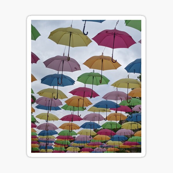 "Floating umbrellas" Sticker for Sale by luckycreature | Redbubble