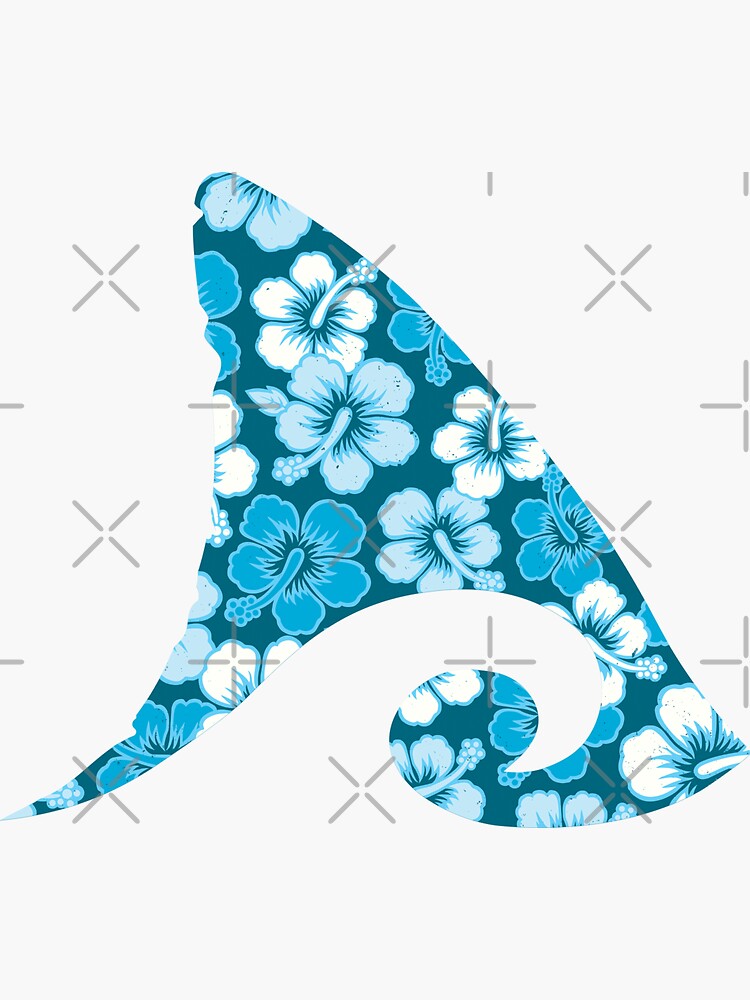 "Hawaiian Shark Fin Ocean Wave" Sticker for Sale by analogdreamz ...