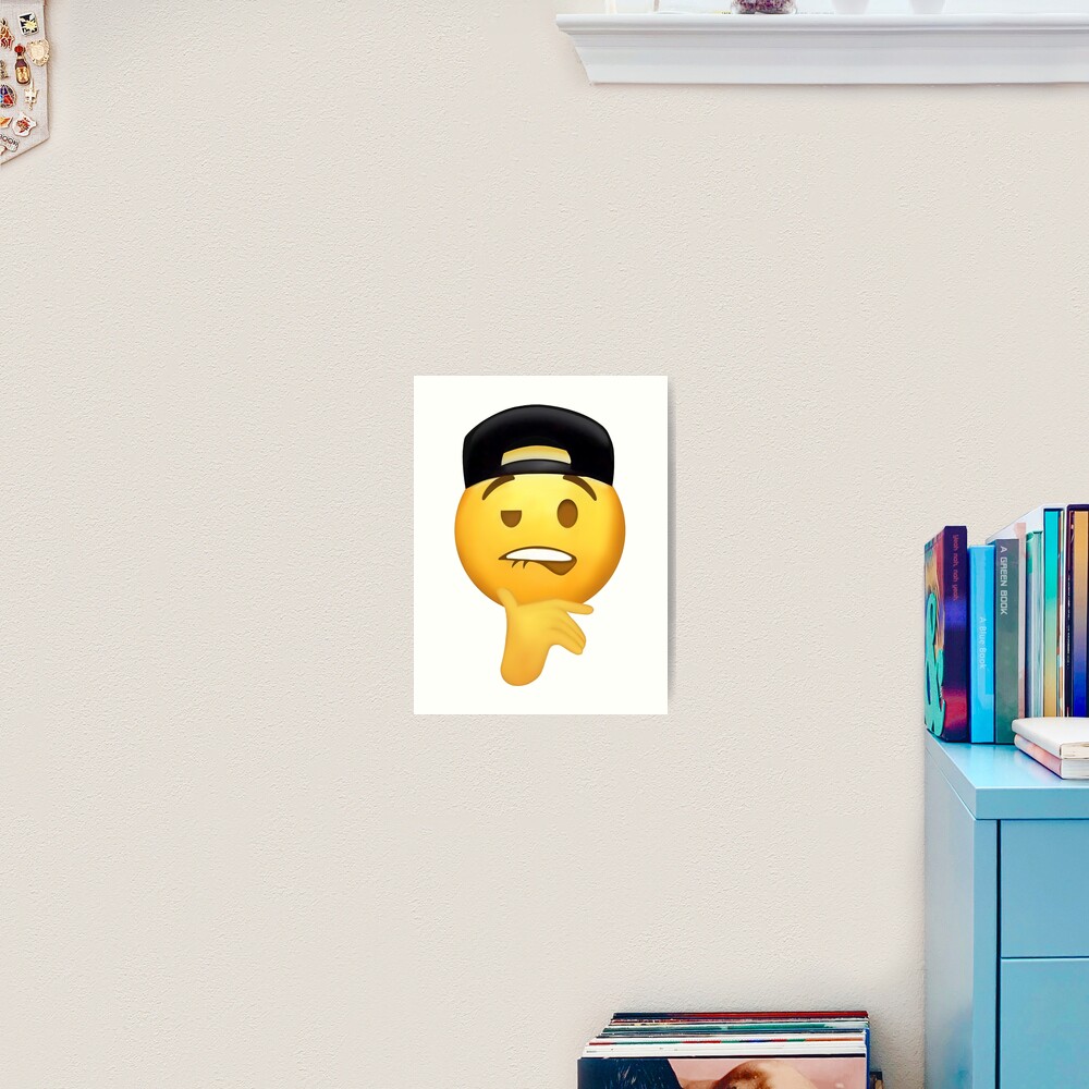 "Fuckboy face Meme Emoji With Hat Biting Lip" Poster for Sale by ...