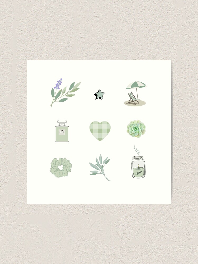 "Green Sage Sticker Pack" Art Print by caths-designs | Redbubble
