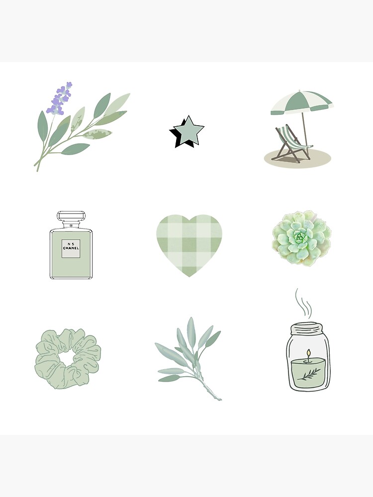 "Green Sage Sticker Pack" Poster for Sale by caths-designs | Redbubble