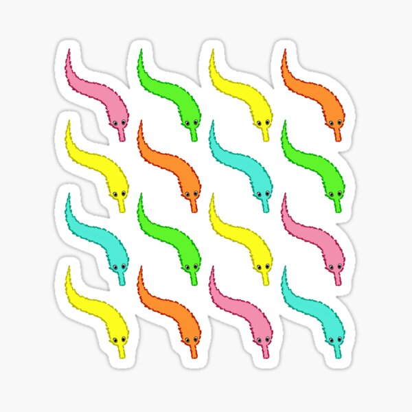 "Worms Off the String Pattern" Sticker by DragonDecagon | Redbubble