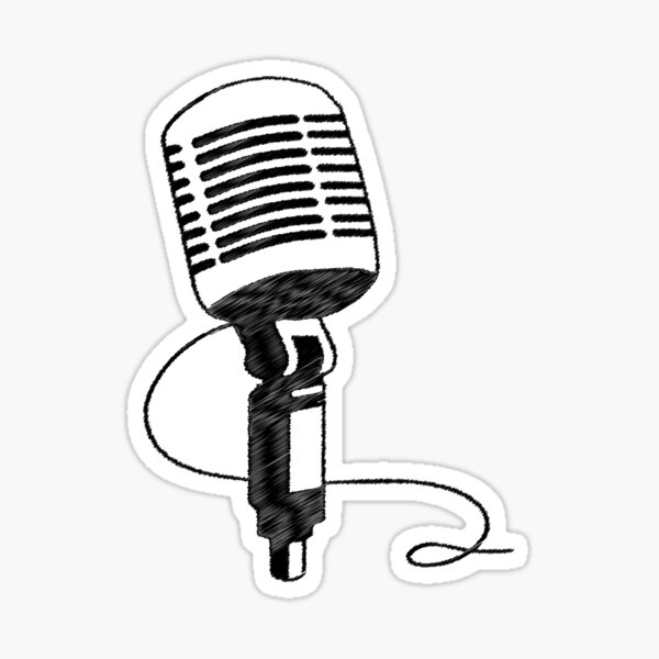 "Hand Drawn Microphone" Sticker for Sale by alisoukari8 | Redbubble