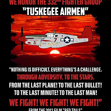 "Tuskegee Airmen "Red Tails" Inspirational Design" Sticker for Sale by ...