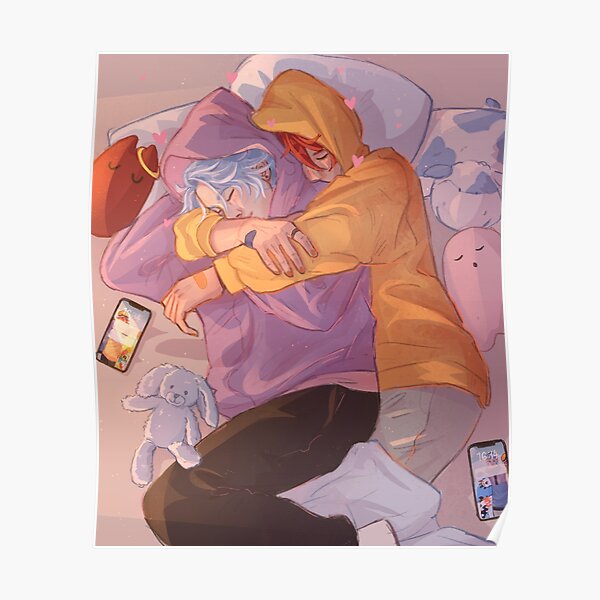 "Reki and Langa Cuddling " Poster for Sale by spacedruid | Redbubble