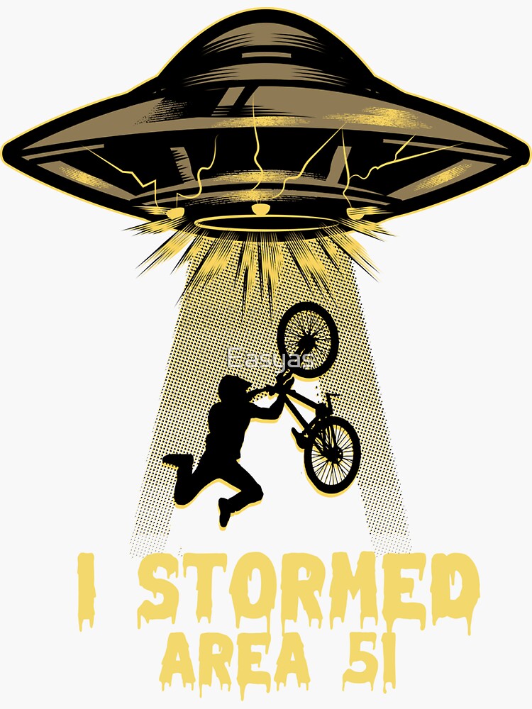 "Storm In Area 51 Bicycle Alien Abduction UFO Lover Martian Lover Gift ...