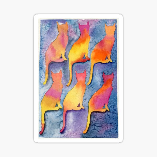 "Galaxy Cats" Sticker by SyrenaArt | Redbubble