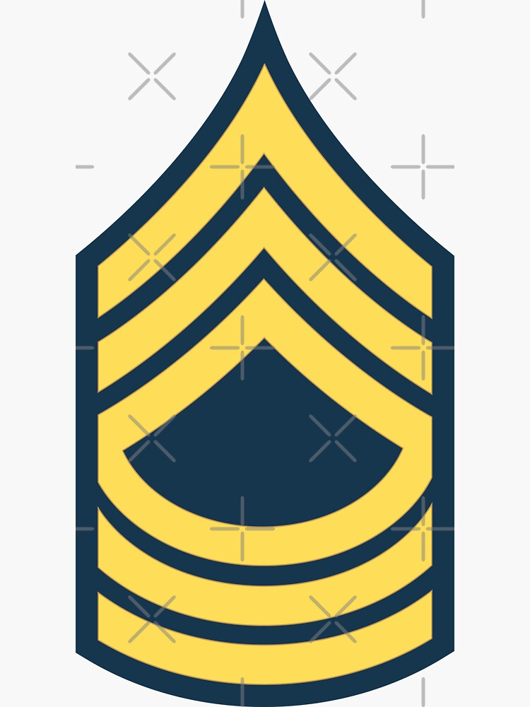 "Army - Enlisted - MSG - Master Sergeant - Blue wo Txt" Sticker for ...