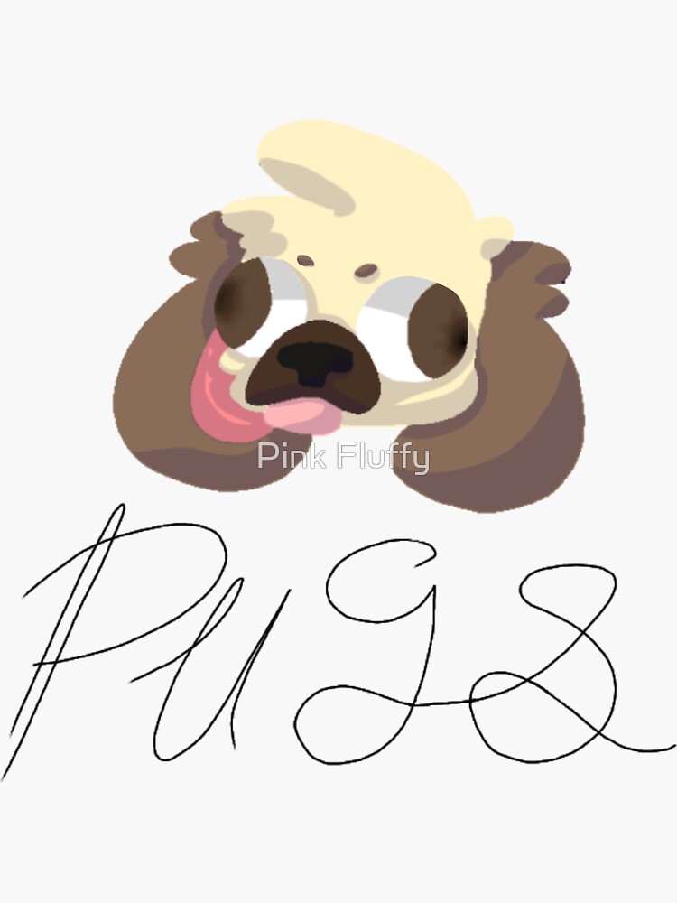 "Lineless "Pugs" Pug Chibi" Sticker by Shu-Wolfie | Redbubble