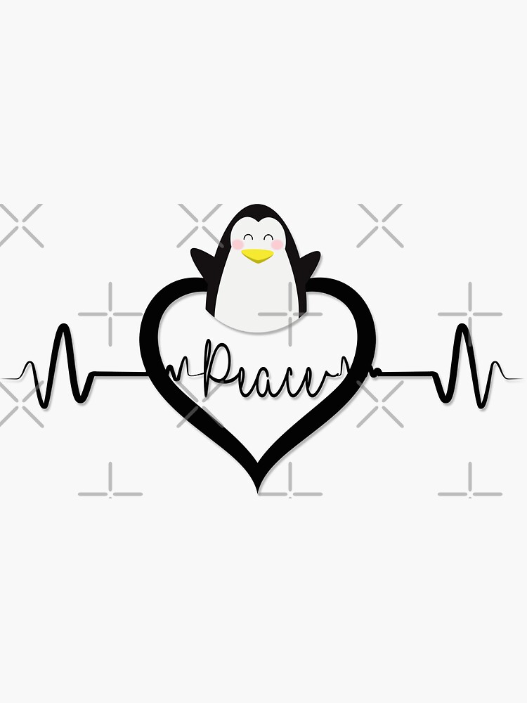 "Peace Love Penguin" Sticker for Sale by Docartdesign | Redbubble