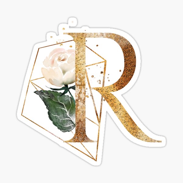 "Floral Geometric Polygon Monogram R" Sticker for Sale by junkydotcom ...