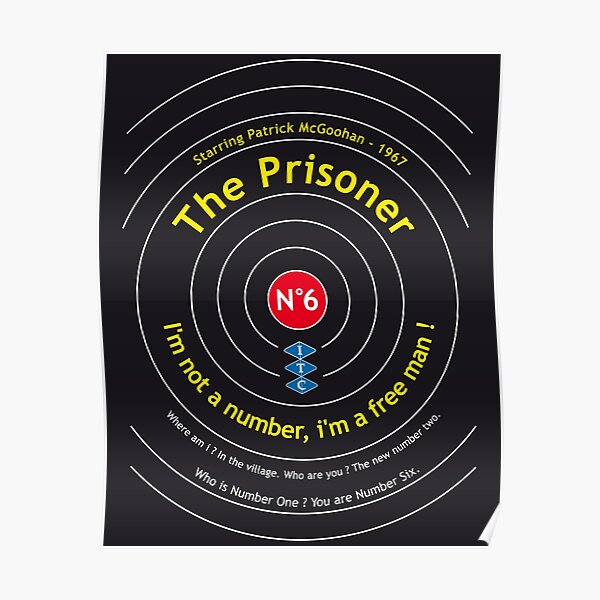 "The Prisoner Number 6 McGoohan Portmeirion Design Vintage Poster ...