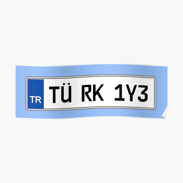"Turkey Turkiye car license plate" Poster by HAKVS | Redbubble