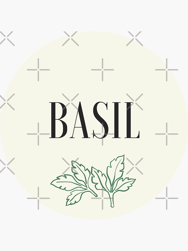 "Basil Kitchen Storage Jar Label" Sticker by the-label-guy | Redbubble