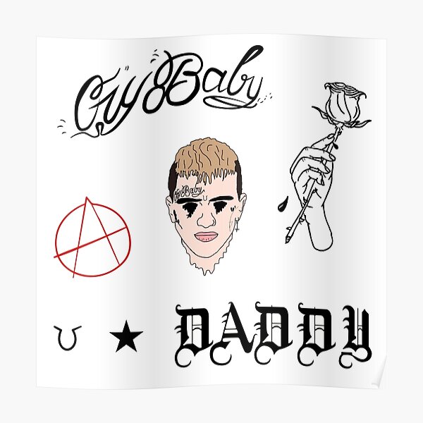 Lil Peep Tattoo Pack Poster For Sale By Tumfei Redbubble
