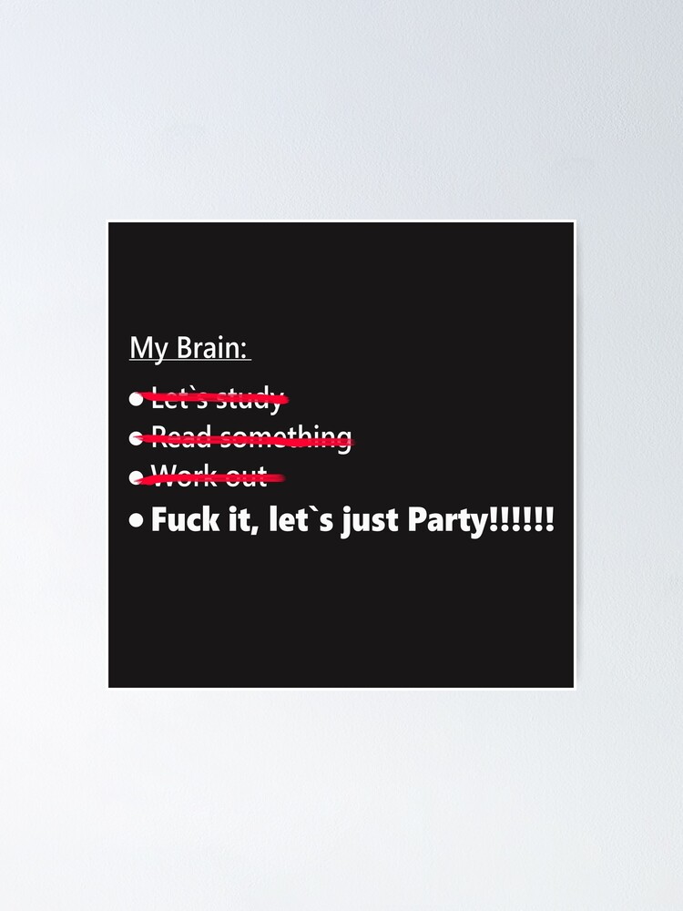 "Thoughts of my brain - white" Poster for Sale by WalderDesign | Redbubble