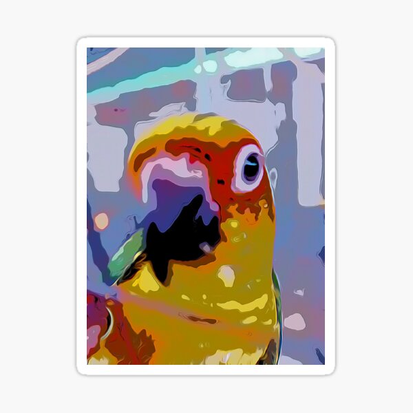 "Sun Conure Art" Sticker by TomUbon | Redbubble