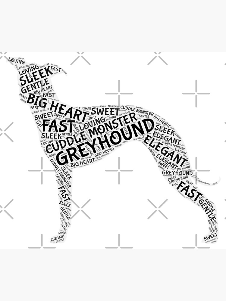 "Greyhound Lurcher Whippet Word Art Bubblegum Random " Poster by ...