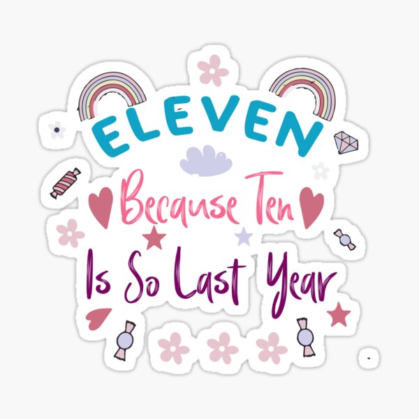 "11 Years Old Birthday Girl Face Unicorn 11th Birthday" Sticker for ...