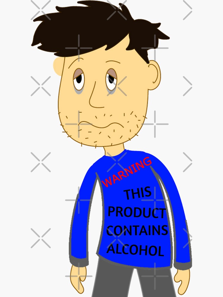 "Warning This product contains alcohol" Sticker for Sale by SwitMoa ...