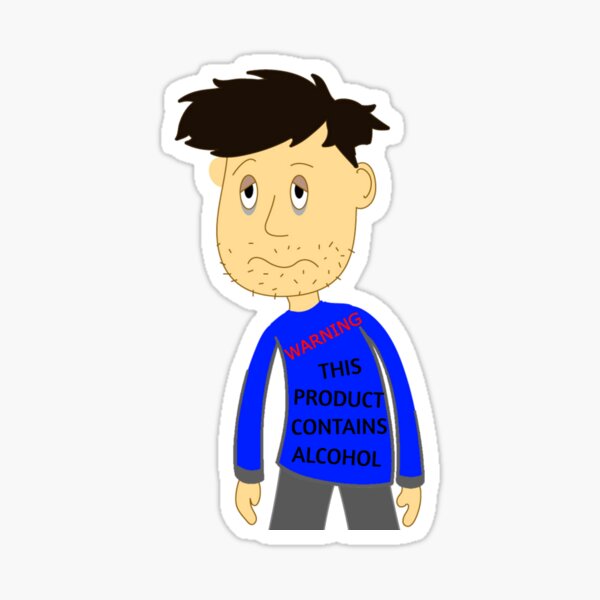 "Warning This product contains alcohol" Sticker for Sale by SwitMoa ...